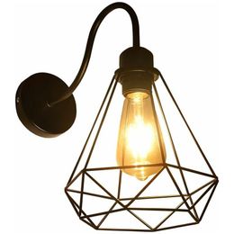 Industrielle LED-Wandleuchte, Vintage Innenwandleuchte, E27 Retro-Wandleuchte für Bar, Café, Bett, Treppenhaus, Flur, Steckdosen [Energieklasse a+++]