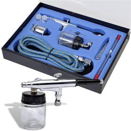 Bonnevie - Airbrush-Set mit Glasbehälter 0,2 / 0,3 / 0,5 mm Düsen vidaXL83592