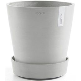 Ecopots Topfuntersetzer mit Rollen 60 Weißgrau, Zubehör für Ecopots Pflanzgefäße, für innen und außen: frostsicher, bruchsicher und lichtbeständig, grau|weiß