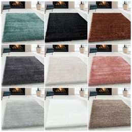 Ayyildiz Einfarbig Hochflor Teppich, Flauschiger Langflor Shaggy Teppich, Rechteckig