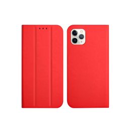 König Design Hülle Handy Schutz für Apple iPhone 13 Pro Max Case Flip Cover Tasche Etuis Rot