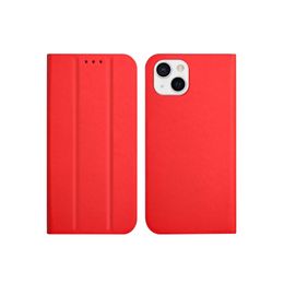König Design Hülle Handy Schutz für Apple iPhone 13 mini Case Flip Cover Tasche Etuis Rot Neu