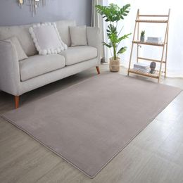 Ayyildiz Waschbarer Teppich Wohnzimmer, Kurzflor rutschfest Flauschig Weich, Einfarbig, Felloptik, Super Soft