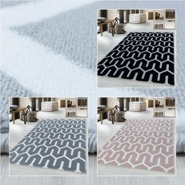 Ayyildiz Moderner Kurzflor-Teppich im Rauten-Design Pflegeleicht ideal für das Wohnzimmer