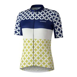 Shimano W's MIZUKI Short Sleeve Jersey, White/Navy