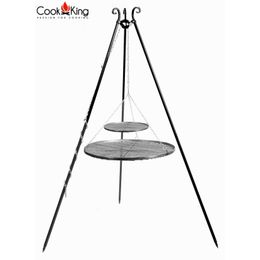 Schwenkgrill 180 cm - Doppelrost aus Rohstahl 70 cm + 40 cm