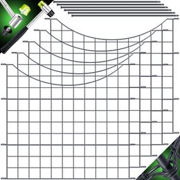 Kesser® Teichzaun Gartenzaun Steckzaun Komplettset Metall Zaunelemente Inkl. Hammer + Befestigungsstäben, Zaun zum stecken für Garten, Oberbogen Rund Gitterzaun Set Freigehege für Hunde