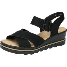 Rieker Keilsandalen, Kunstleder, für Damen, schwarz, 39