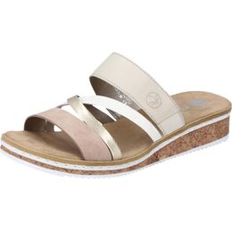 Rieker Pantoletten, Kunstleder, Kork-Zwischensohle, für Damen, beige, 38