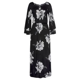 Lascana Kleid Damen Gr&ouml;&szlig;e 40 hellgrau / schwarz / wei&szlig; Sommerkleid
