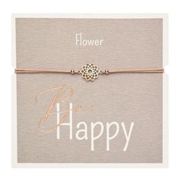 Armband - "Be Happy" - rosévergoldet - Blume