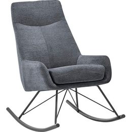 Schaukelstuhl MCA furniture "ORIENT" Stühle Gr. B/H/T: 63 cm x 98 cm x 98 cm, 1 St., Microfaser uni, Metall, grau (anthrazit, schwarz matt lackiert) Schaukelstühle