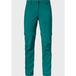 Schöffel Zip-away-Hose SCHÖFFEL "Pants Ascona Zip Off" Gr. 44, Normalgrößen, grün (6895, grün) Damen Hosen Wanderhosen