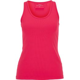 Venice Beach Top "Brenda", Rippstruktur, U-Ausschnitt, für Damen, rot, XS