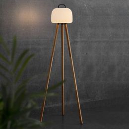 Nordlux LED-Stehleuchte Kettle Tripod Holz, Schirm 22cm