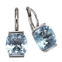 Paar Ohrhänger ZEEme "925 Silber mit Blautopas (beh.)" Ohrringe Gr. ONE-SIZE, Silber 925 (Sterlingsilber), weiß (weiß, blau) Damen Ohrhänger