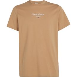 Tommy Jeans T-Shirt, Baumwolle, Logo-Print, für Herren, beige, L