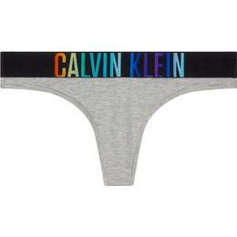 Calvin Klein String, Logo-Bund, für Damen, grau, XL