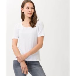 Kurzarmshirt Brax "Style CORA" Gr. 40, weiß Damen Shirts Jersey