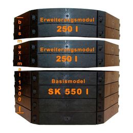 KHW Schnellkomposter Basismodul, BxTxH: 130x130x50 cm, 550 l, grau