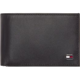 Tommy Hilfiger Geldbörse ETON MINI CC FLAP & COIN POCKET, aus echtem Leder, schwarz