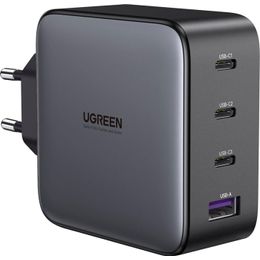 UGREEN USB-A+3xUSB-C 100W GaN EU Tech Fast Wall USB-Ladegerät, schwarz