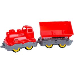 BIG Spielzeug-Lokomotive BIG Power Worker Mini Zug mit Wagon, Made in Germany, rot