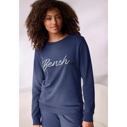 Bench. Loungewear Sweatshirt mit Logodruck und Stickerei, Loungeanzug, blau
