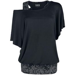 Black Premium by EMP Double-Layer T-Shirt mit Alloverprint auf dem Top T-Shirt schwarz in L