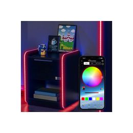 X Rocker Nachttisch Electra Gaming Nachtschrank mit RGB-Beleuchtung & Wireless Charging