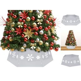 vidaXL Christbaumschmuck Weihnachtsbaumrock Silbern und Weiß Ø68x25 cm