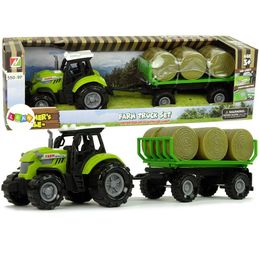 LEAN Toys Spielzeug-Traktor Traktor Anhänger Farmtraktor Bauernhof Spielzeug Landwirtschaft