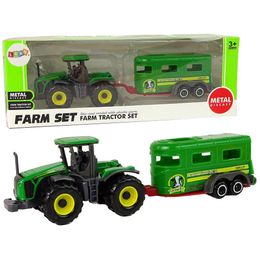 LEAN Toys Spielzeug-Traktor Traktor Anhänger Bauernhof Spielzeug Tieranhänger Landwirtschaft