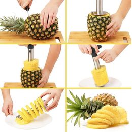 ousudela Sparschäler Ananasschneider und -entkerner – Verstärkter Ananasschäler Edelstahl