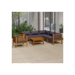 vidaXL Gartenlounge-Set mit Auflage Massivholz Akazie