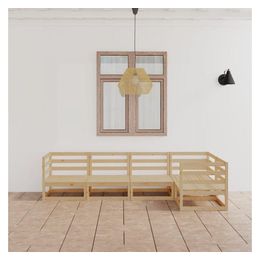 furnicato Garten-Essgruppe 5-tlg. Garten-Lounge-Set Massivholz Kiefer