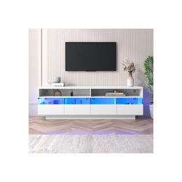 OKWISH Lowboard TV-Schrank (TV-Ständer hochglanz mit LED)
