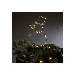 MARELIDA Schneemann LED Gartenstecker Silhouette 100LED H: 27cm Weihnachtsdeko Gartendeko (1 St)