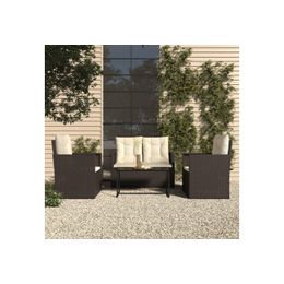 vidaXL Gartenlounge-Set, schwarz