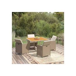 vidaXL Garten-Essgruppe, beige|braun