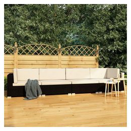 vidaXL Gartenlounge-Set, schwarz|weiß