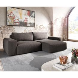 DeLife Ecksofa Lanzo, XL Mikrofaser Khakibraun 270x180 cm Recamiere variabel