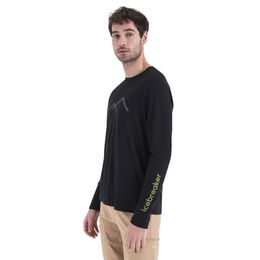 Icebreaker Merino 150 Tech Lite III Langarmshirt Peak Glow - Mann - Black - Größe M