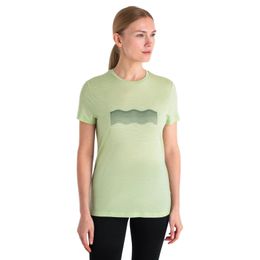 Icebreaker Merino 150 Tech Lite III T-Shirt Contour Waves - Frau - Glazen - Größe XL