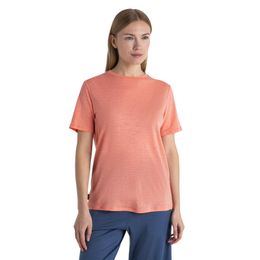 Icebreaker Merino Leinen T-Shirt - Frau - Glow - Größe L