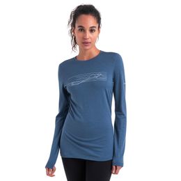 Icebreaker Merino 200 Oasis Langarmshirt Ski Stripes - Frau - Dawn - Größe L