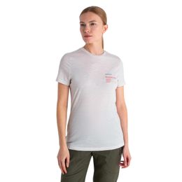 Icebreaker Merino 150 Tech Lite III T-Shirt Natural Run Club 2.0 - Frau - Ecru Heather - Größe XL