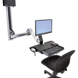 Ergotron StyleView Sit-Stand Combo 1fach Monitor-Wandhalterung 25,4 cm (10) - 61,0 cm (24) Aluminium (poliert) Höhenverstellbar, Tastaturablage, Neigbar,