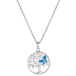 Firetti Kette mit Anhänger Schmuck Geschenk Silber 925 Halsschmuck Halskette Venezianer Baum, mit Opal (synth), blau|silberfarben