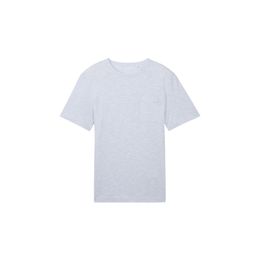 Tom Tailor Herren T-Shirt in Melange Optik, blau, Melange Optik, Gr. XXXL